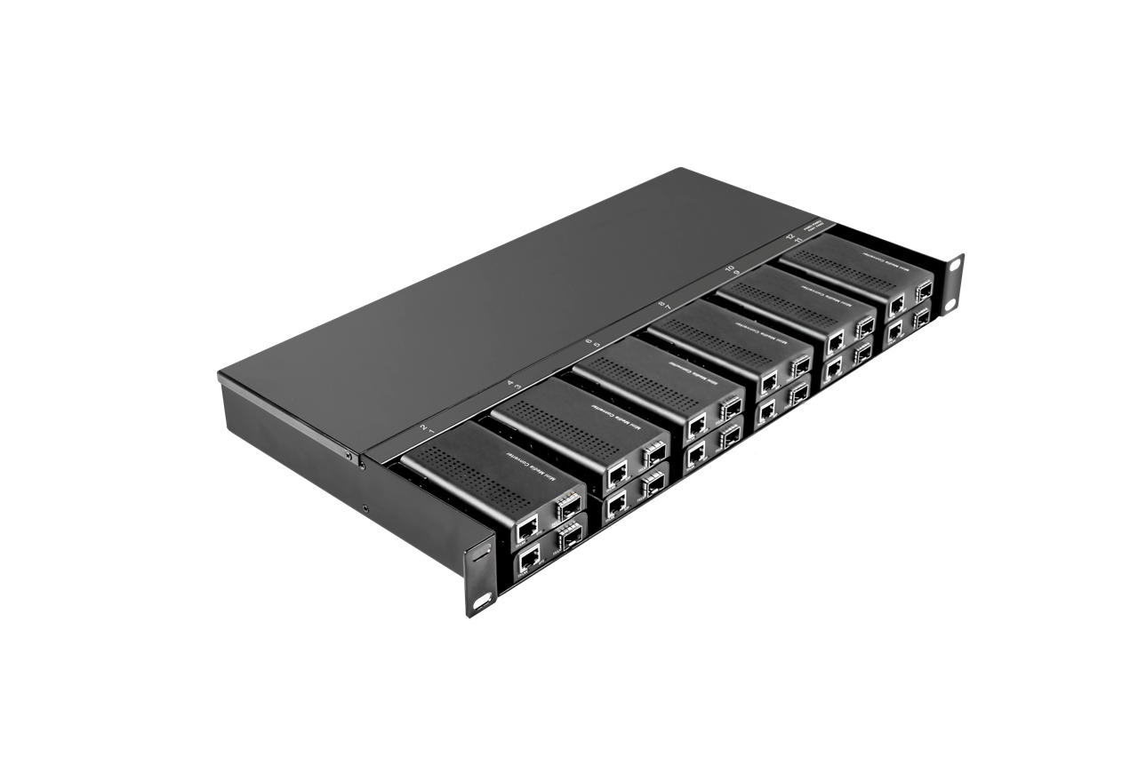 T Optics Mini Media Converter Rack mount Chassis. Simple Technology